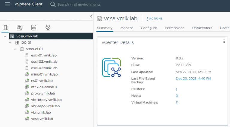 Backing up and restoring VMware vCenter Server. Part 1 – Native backup ...