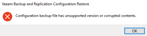 Restoring Veeam Backup Server from configuration backup – en.vmik.net