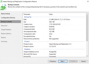 Restoring Veeam Backup Server from configuration backup – en.vmik.net