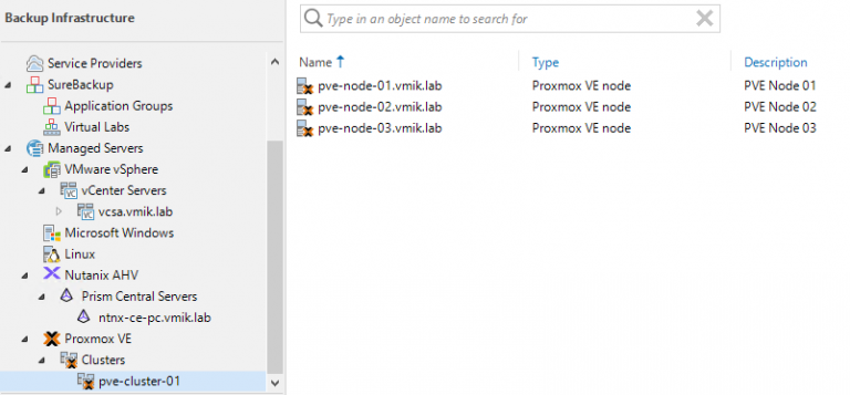 Backing up Proxmox Virtual Environment (PVE) using Veeam Backup and Replication – en.vmik.net